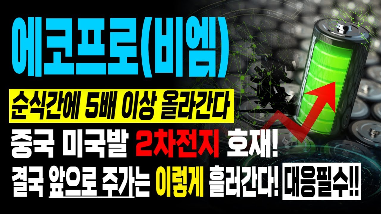 에코프로 에코프로비엠 순식간에 5배 이상은 올라갈 종목 미국 중국발 2차전지 호재로 급등 준비중입니다 지켜보기만 하면
