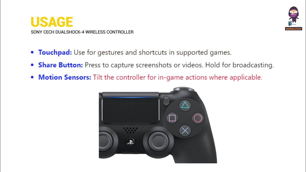 Sony CECH DUALSHOCK-4 Wireless Controller for PlayStation 4 User Manual ...