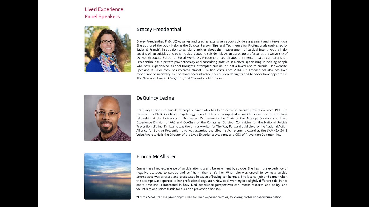 #IASP2019 lived experience panel discussion - YouTube