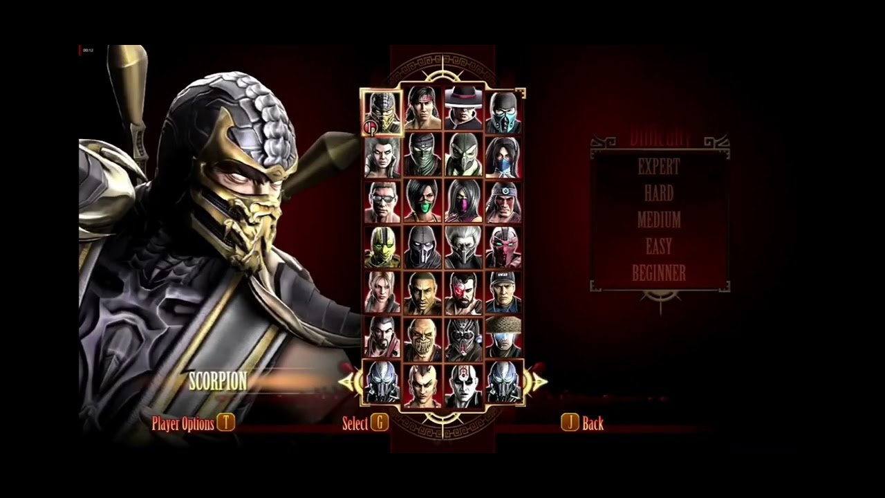 Mortal Kombat (2011) Character Select Screen with different music - YouTube