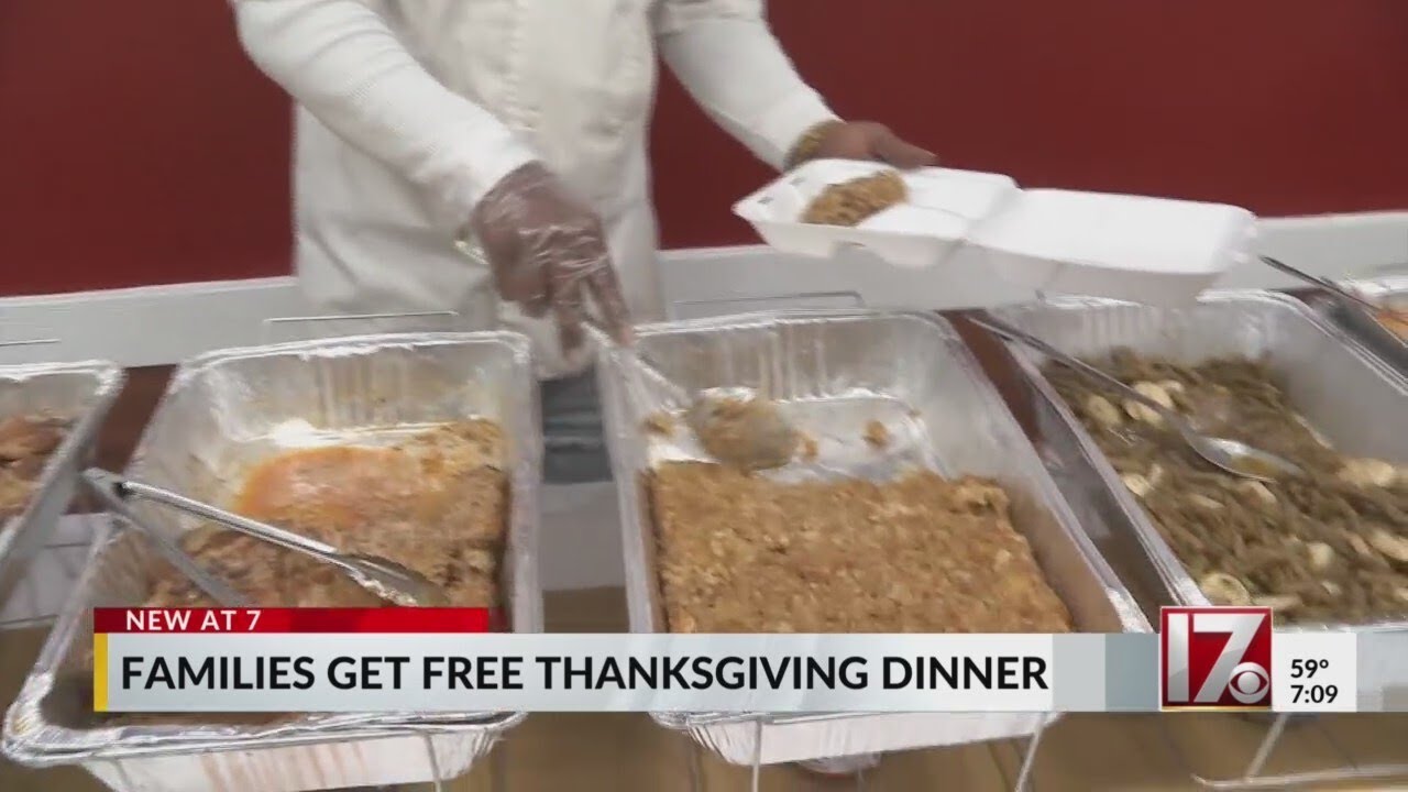 Free Thanksgiving dinner for families - YouTube