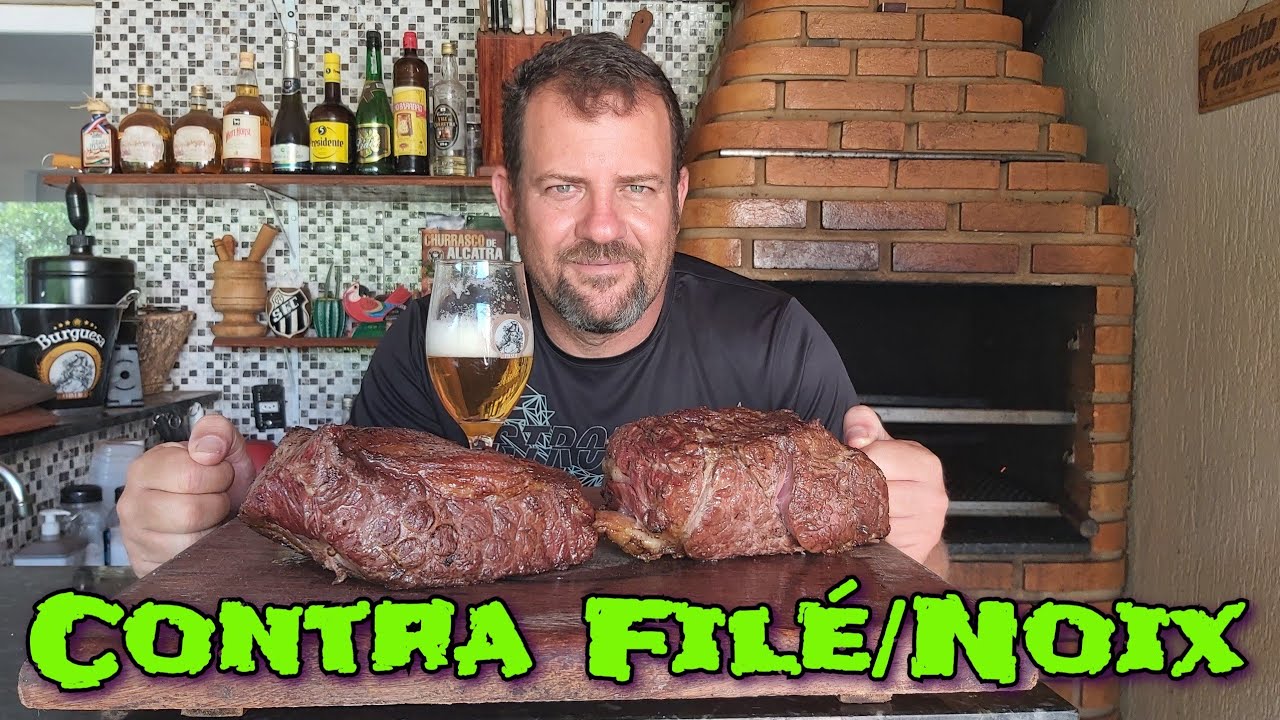 Churrasco do contra filé e do filé da costela noix com o Renato ...