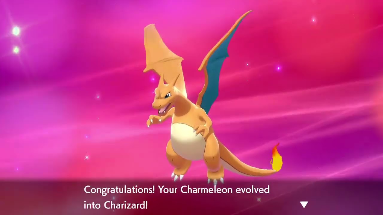 When Charmeleon suddenly evolves into Charizard in Pokémon Sword & Shield - YouTube