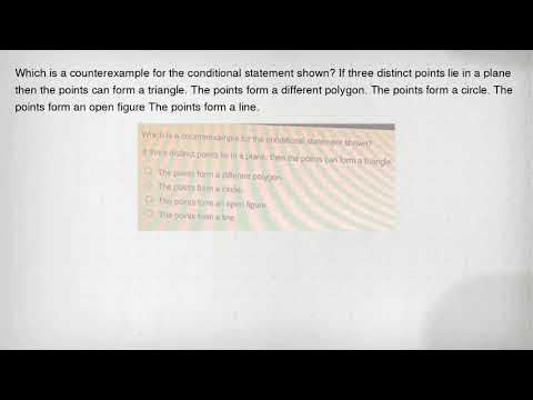 Which is a counterexample for the conditional statement shown? If three distinct points lie in a ...