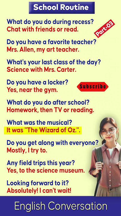 School Routine English Conversation | Part 03 #viral #englishspeaking - YouTube