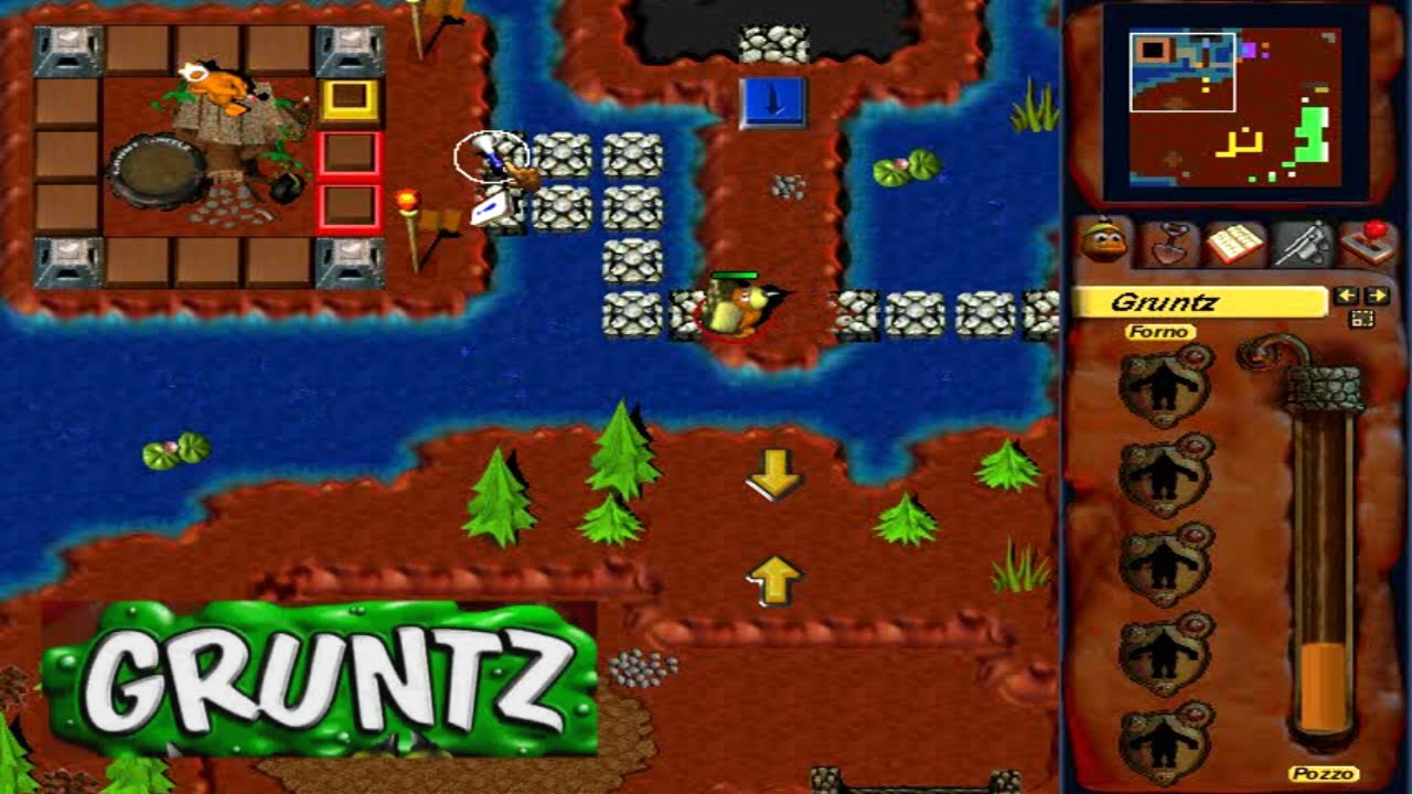 GRUNTZ The Giant Rock - Stage 1-2-3-4 PC GAME Gameplay 1999 - YouTube