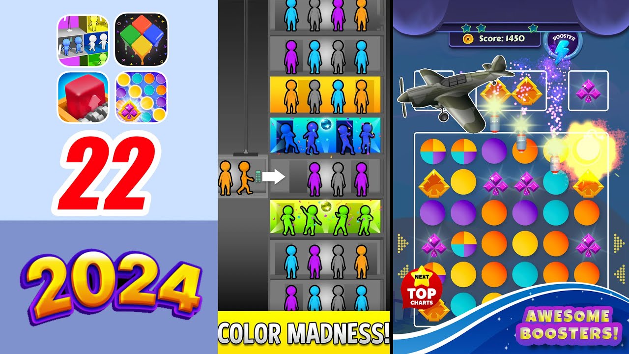 Elevator Sorting!, Jelly Field!, Color Blocks 3D!, Dots Smash! | Next Top Charts - YouTube