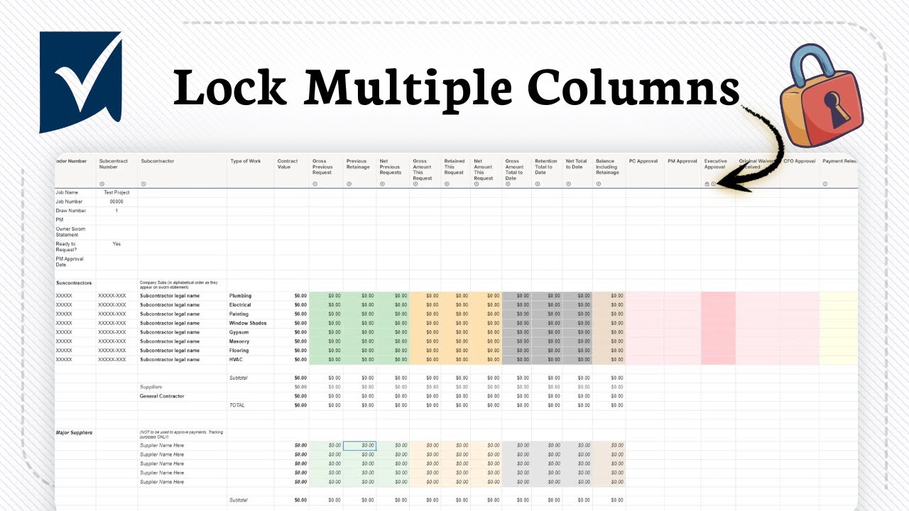 How to lock multiple Columns in Smartsheet (Secure Key Data) - YouTube
