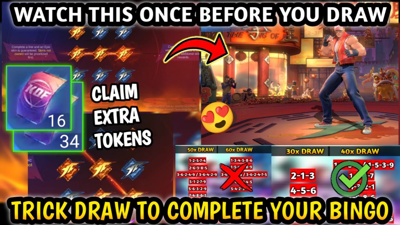CLAIM KOF SKIN! TRICK DRAW TO COMPLETE KOF PATTERN 2024 | DRAW KOF '97 ...
