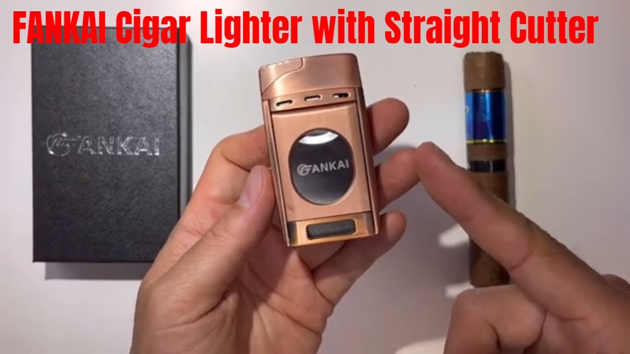 Review | FANKAI Cigar Lighter with Straight Cutter - YouTube