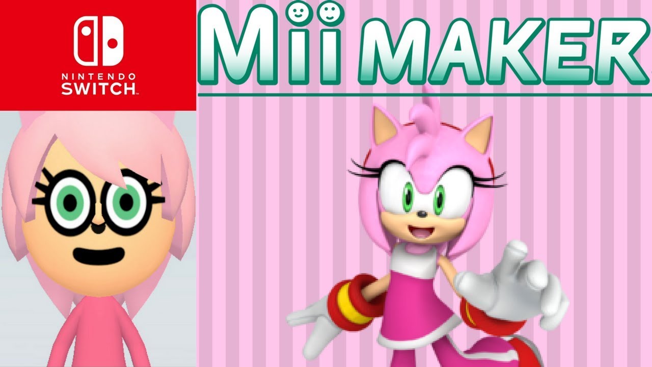 Mii Maker How To Amy Rose From Sonic the Hedgehog - YouTube