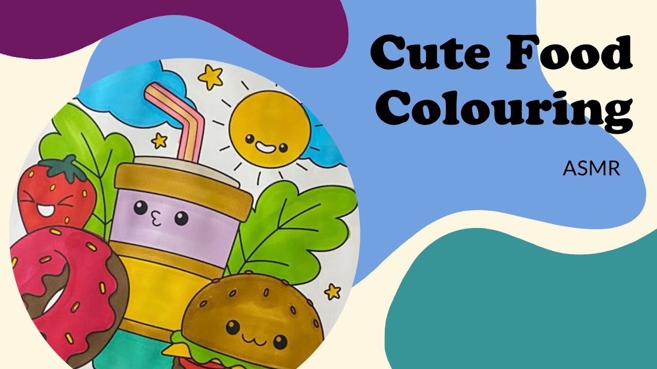 ASMR 🍩 Cute Food Coloring ASMR🧋Doodles colouring 🍓 Coloring to Relax 💁🏻 ...
