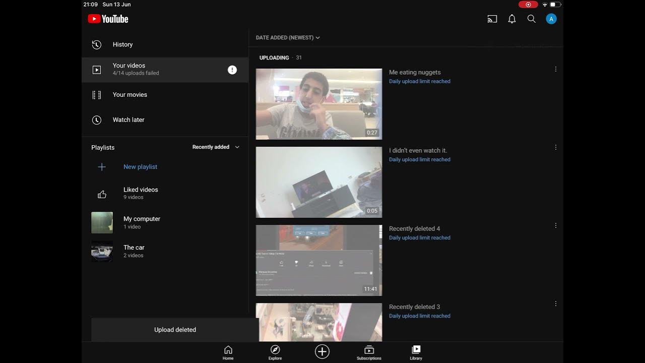 Daily upload limit. - YouTube