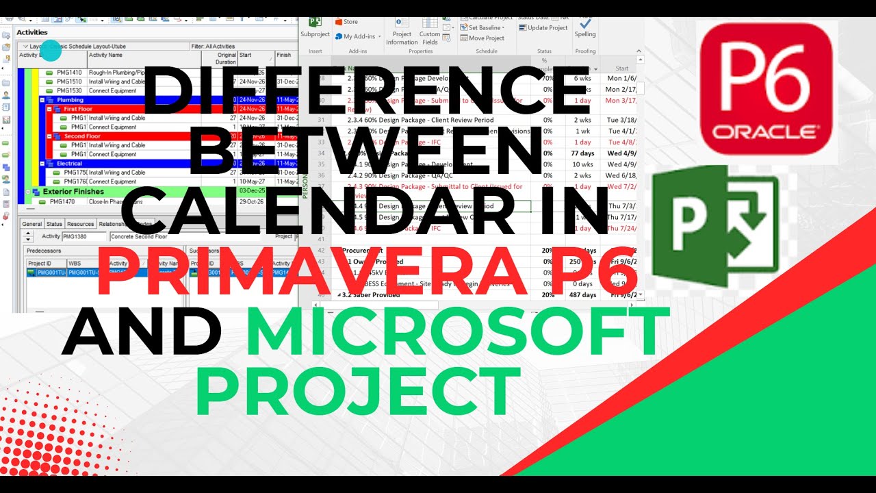 The BIG Difference Between Primavera P6 and Microsoft Project Calendars ...