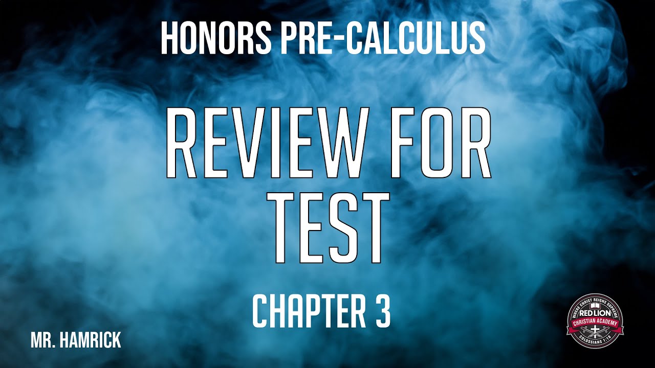 Honors Pre-Calculus Review for Chapter 3 Test part 2 - YouTube