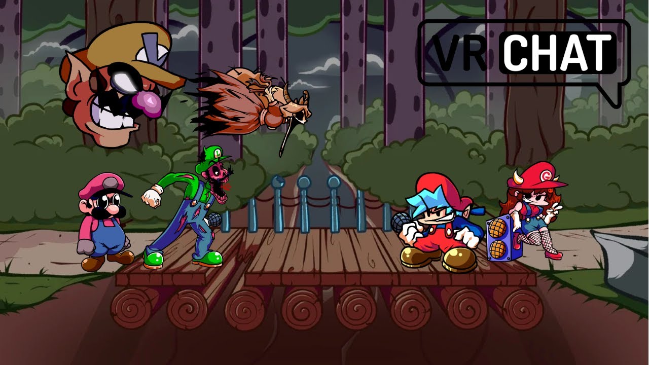 Friday night funkin Mario's Madness vrchat episode 3 dark forest - YouTube