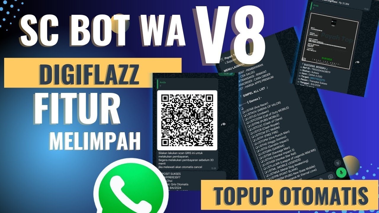 SC BOT WA DIGIFLAZZ | TOPUP OTOMATIS | DEPOSIT OTOMATIS | PAIRING CODE ...