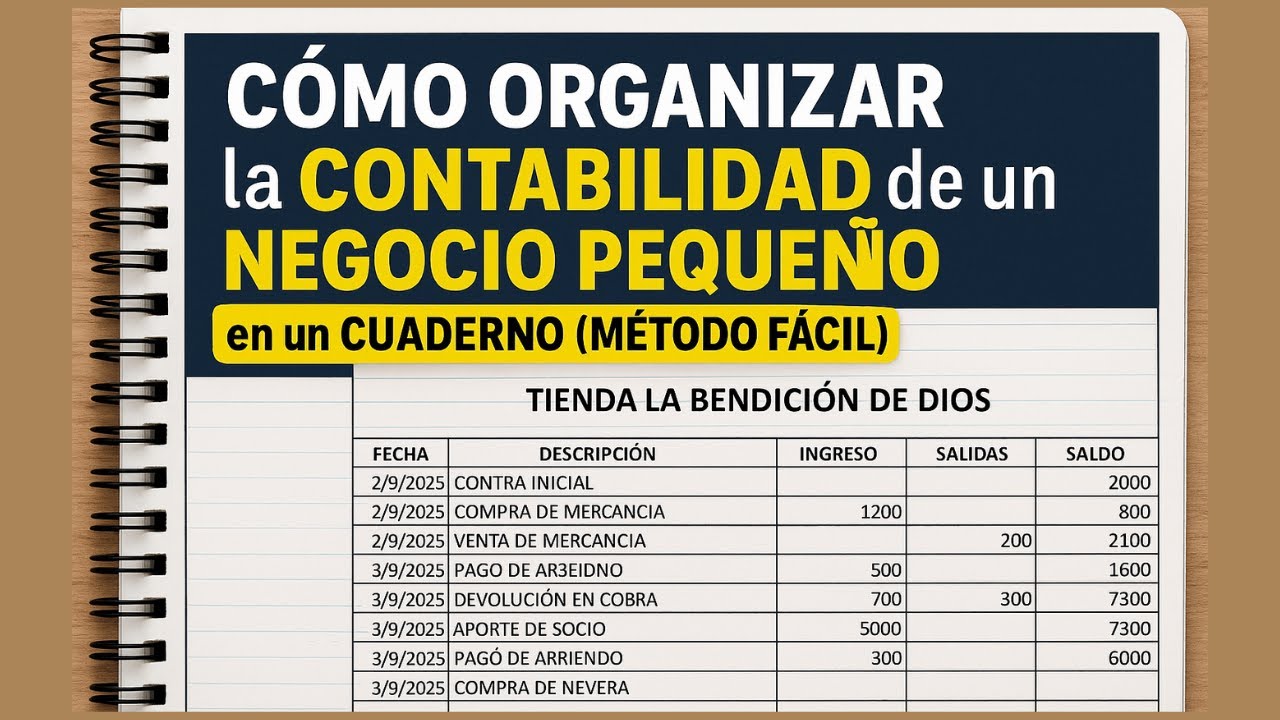 Cómo ORGANIZAR la CONTABILIDAD de un NEGOCIO PEQUEÑO en un CUADERNO ...