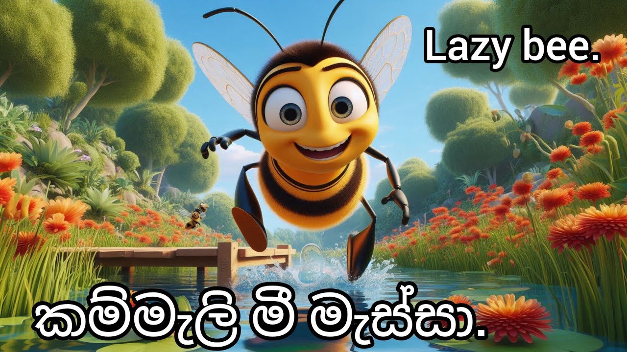 1 M😘 කම්මැලි මී මැස්සා. Lazy bee. #cartoon #sinhalacartoon # ...