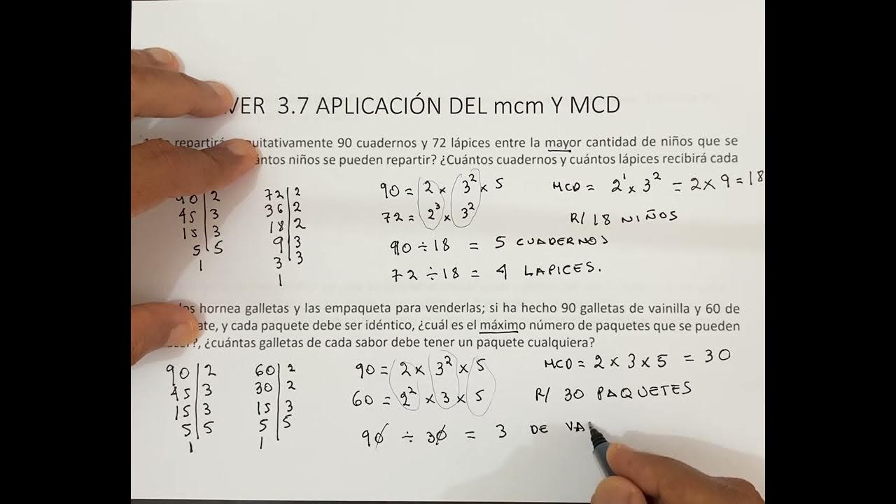 3.7 APLICACION DEL MCM Y MCD 7° GRADO UNIDAD 3 - YouTube