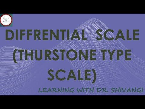 Differential Scale (or Thurstone type scale) - YouTube