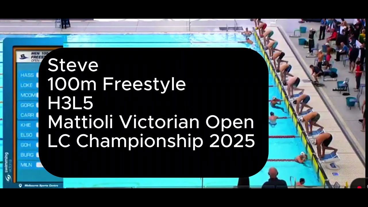Steve - 100m Freestyle (H3L5) Mattioli Victorian Open LC Championship ...