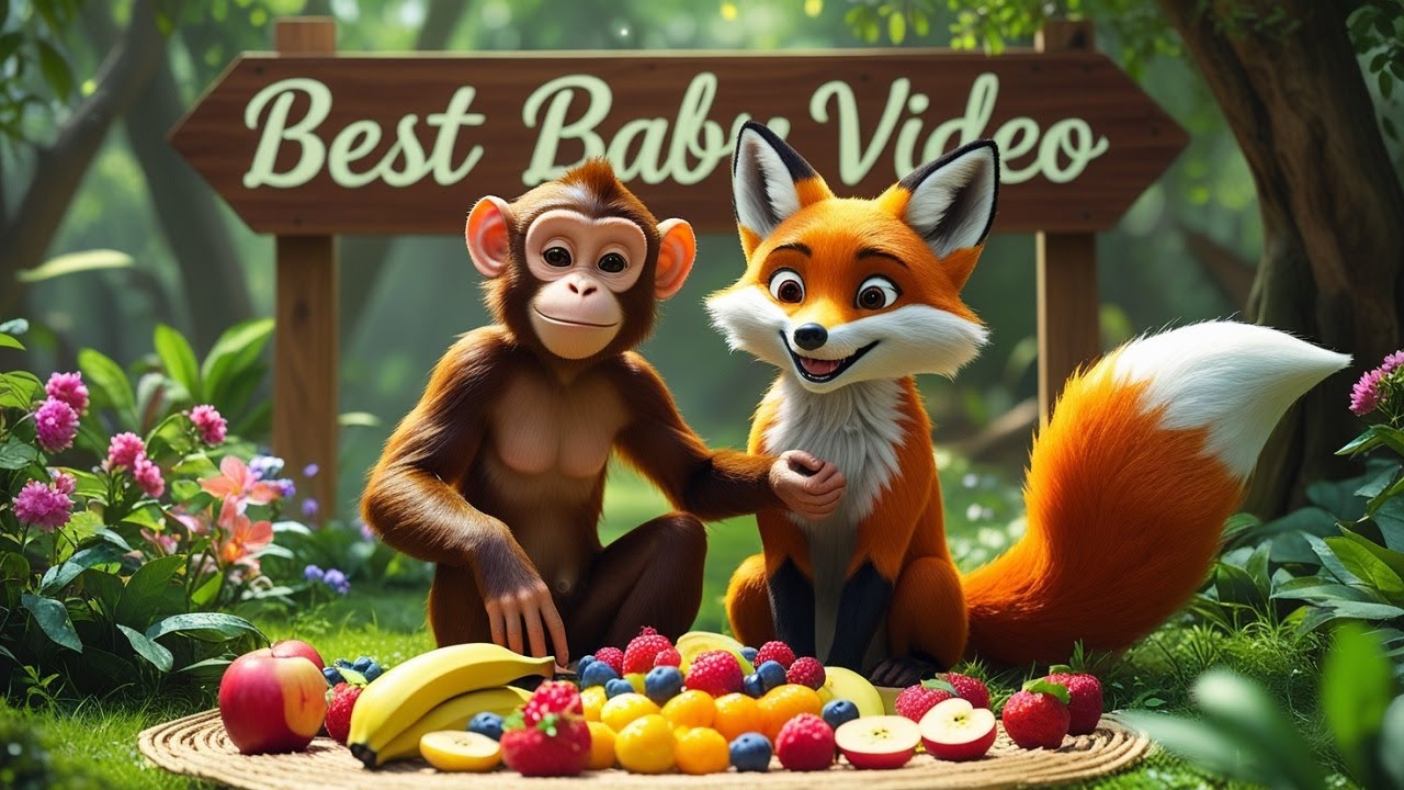 Monkey and fox kids video - YouTube