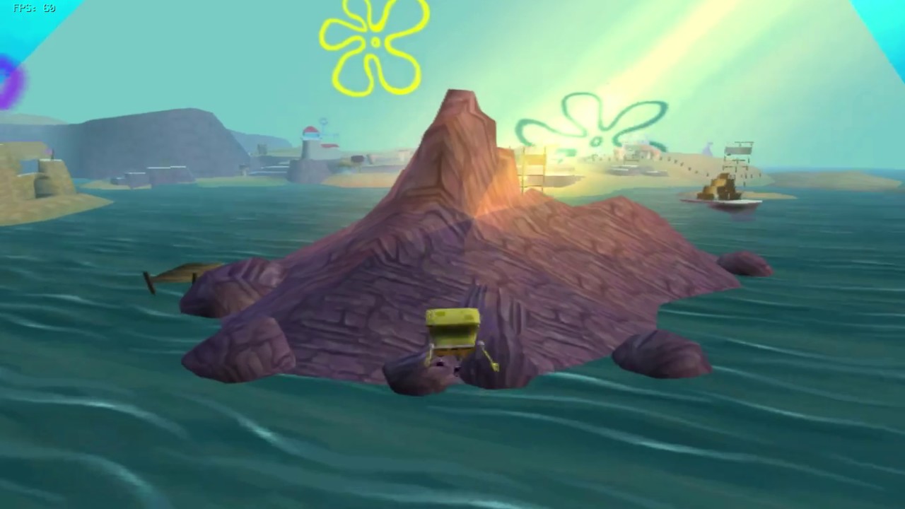 (GC EMU) Bfbb: Huge Jump With Teacup Boost + Slide Bash - YouTube