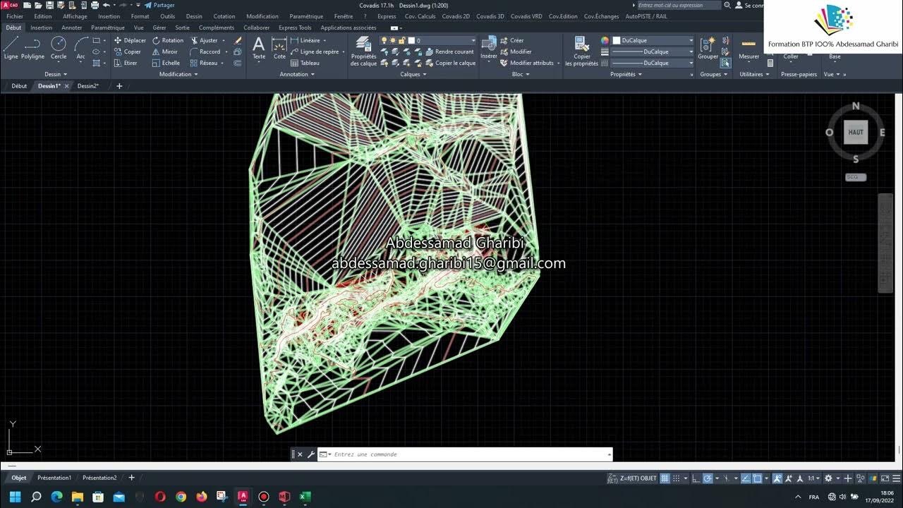 Covadis 17.1H et Autocad 2023 calcul cubature entre deux MNT - YouTube