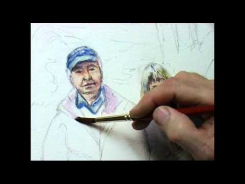 A double portrait in watercolour - YouTube