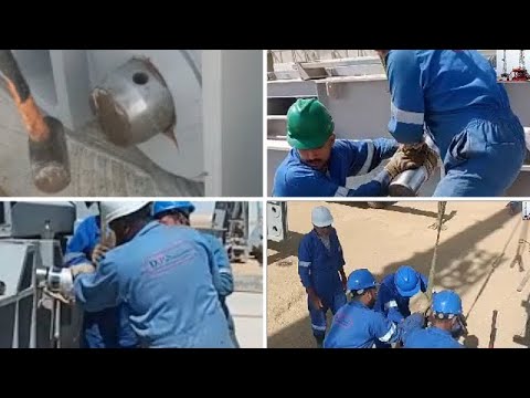 Hammering on the super rig substructure - YouTube