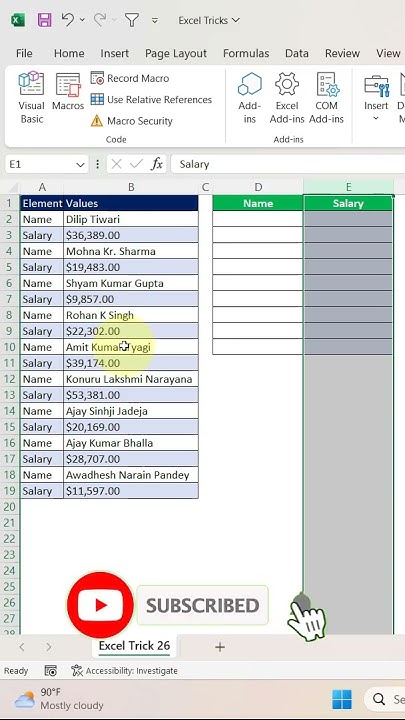 Excel Trick 26 - Separate Text and Numbers into Column in Microsoft Excel 365 #shorts - YouTube
