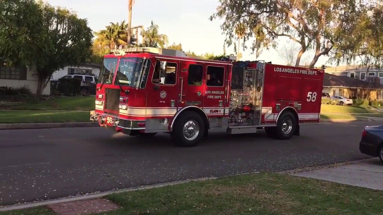 LAFD rescue 58 transporting code 3 - YouTube