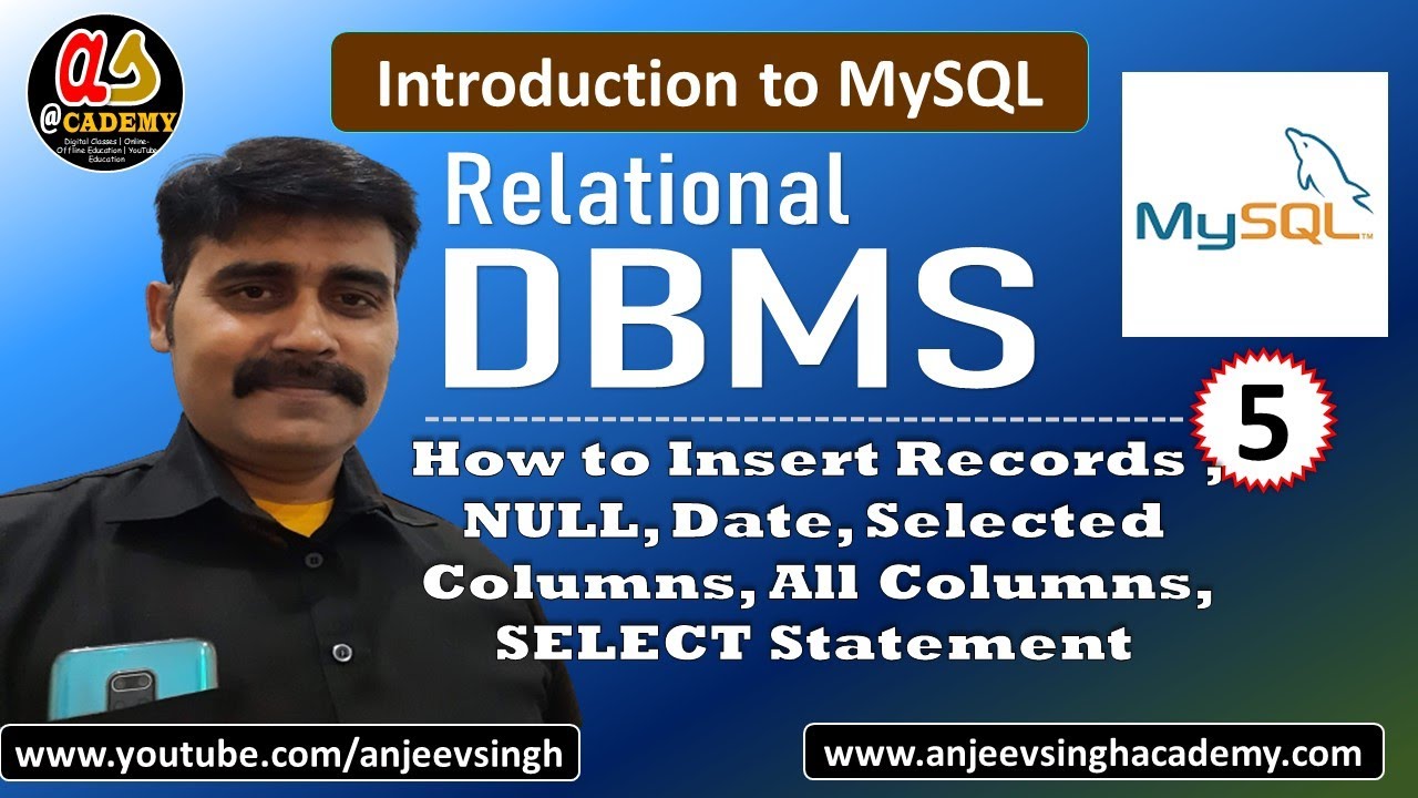 Mysql Tutorial Inserting Records Values To All Columns Selected Columns Null Date Select
