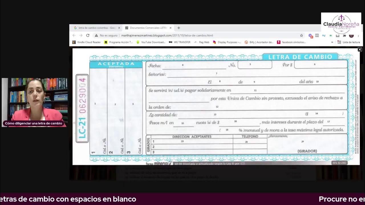 Como diligenciar una Letra de Cambio 🖋 - Títulos valores - Colombia ...