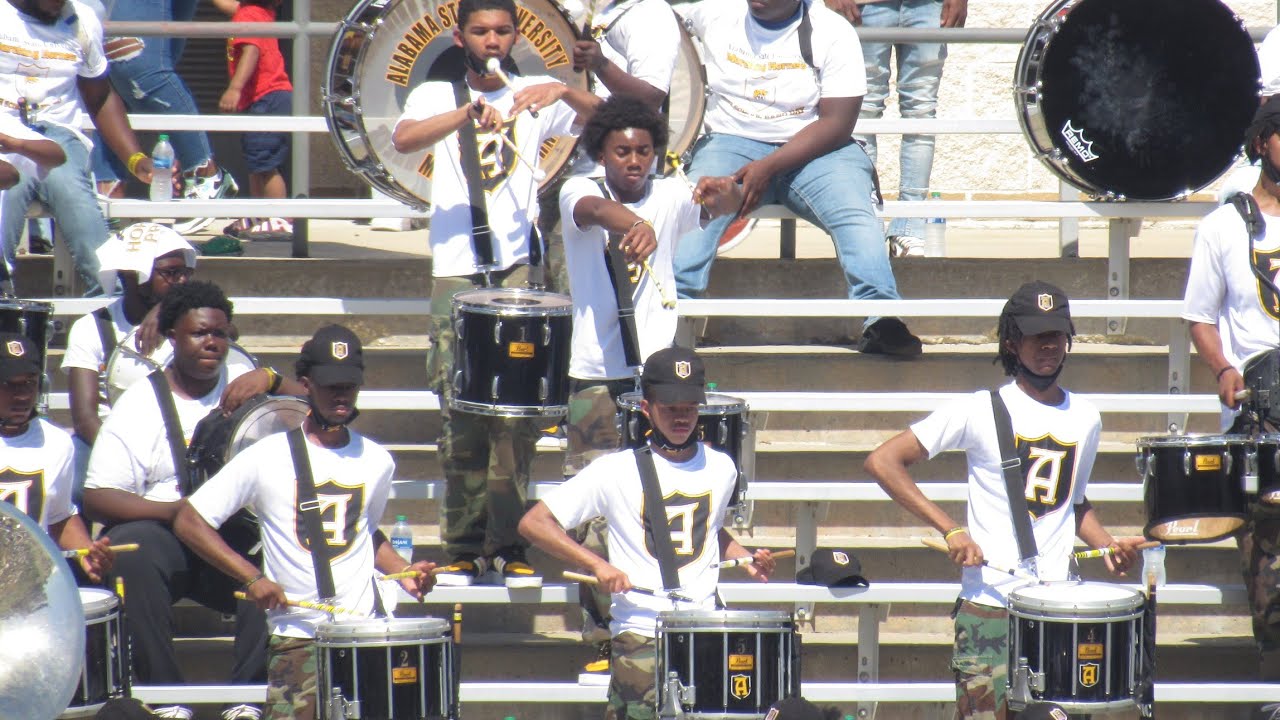 Alabama State University Percussion - 2022 Spring Football Game - YouTube