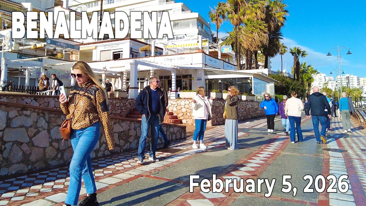 Benalmadena February 5, 2026 Promenade Walk Malaga Costa del Sol Spain ...