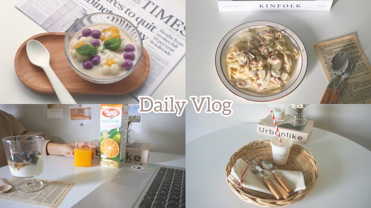 Daily Vlog 🍃| Cooking Thai dessert “Bua Loy” , Creamy pasta , Unpacking ...