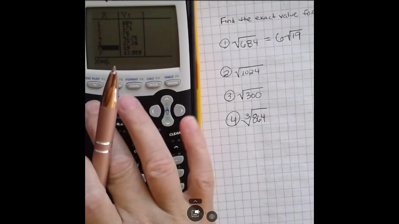 TI 84 Plus - Exact answers for Square and Cubic Roots - YouTube