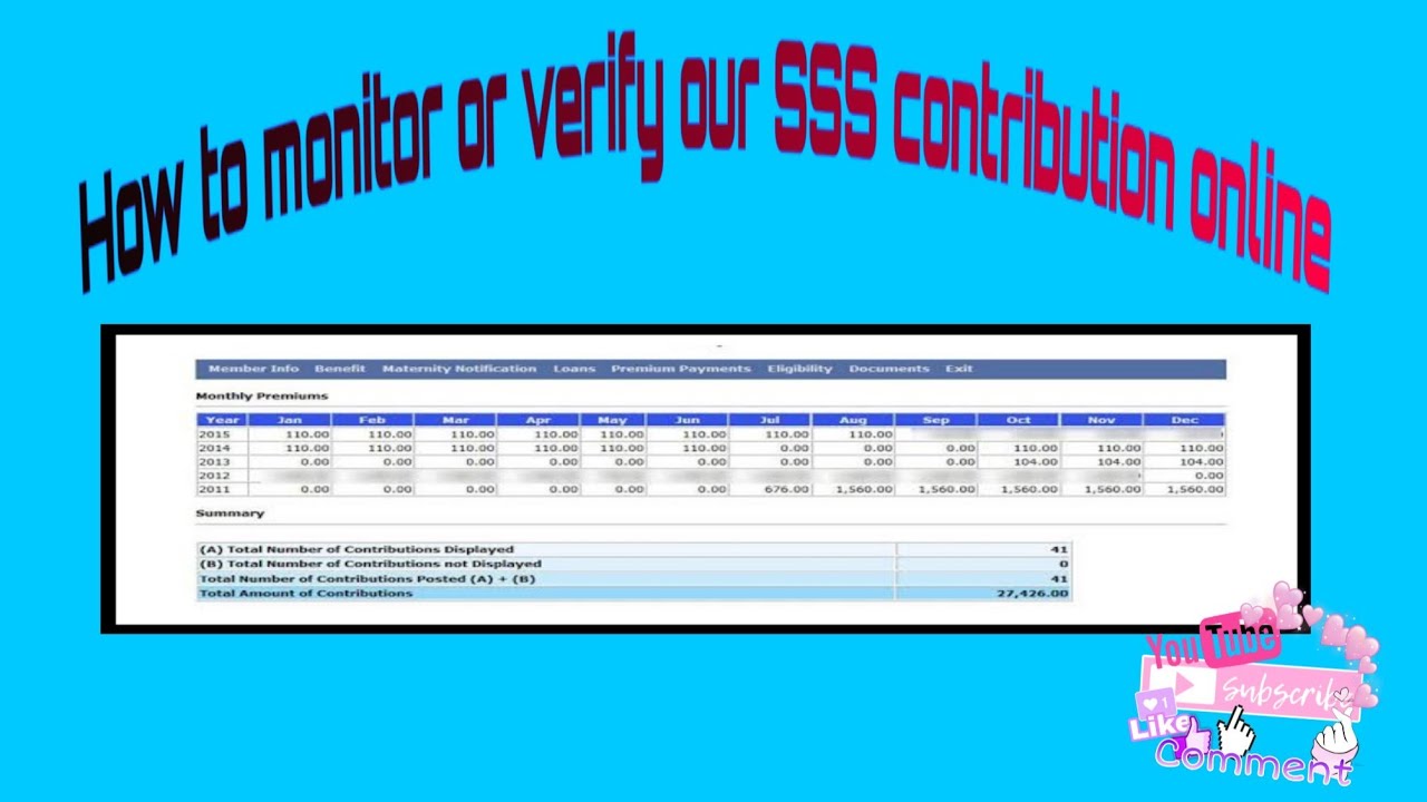 How to monitor or verify our SSS Contribution - YouTube
