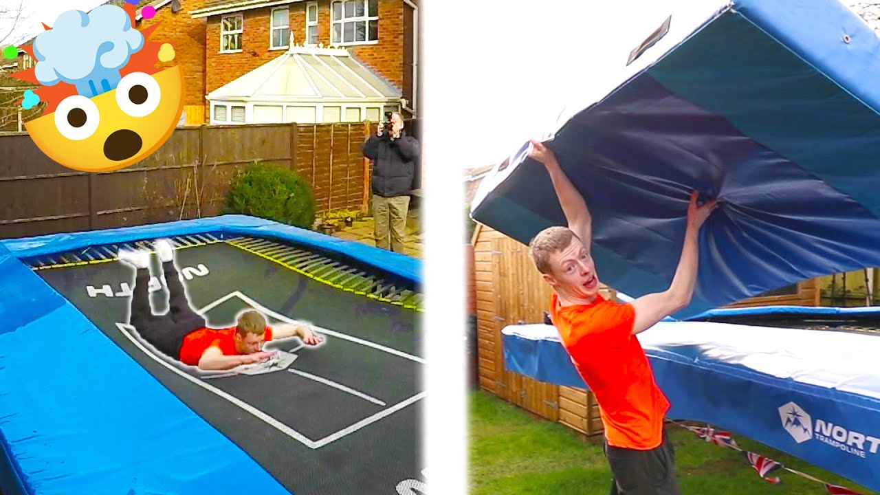 Cody full in back out without a mat! Scariest trampoline trick ever! - Trampoline Training 1 ...