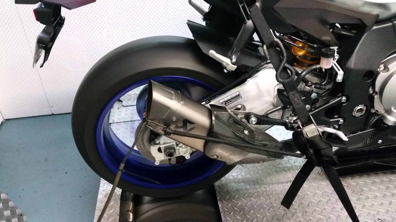 2015 Yamaha R1M dyno with Akrapovic slip on & MJS Link pipe - YouTube