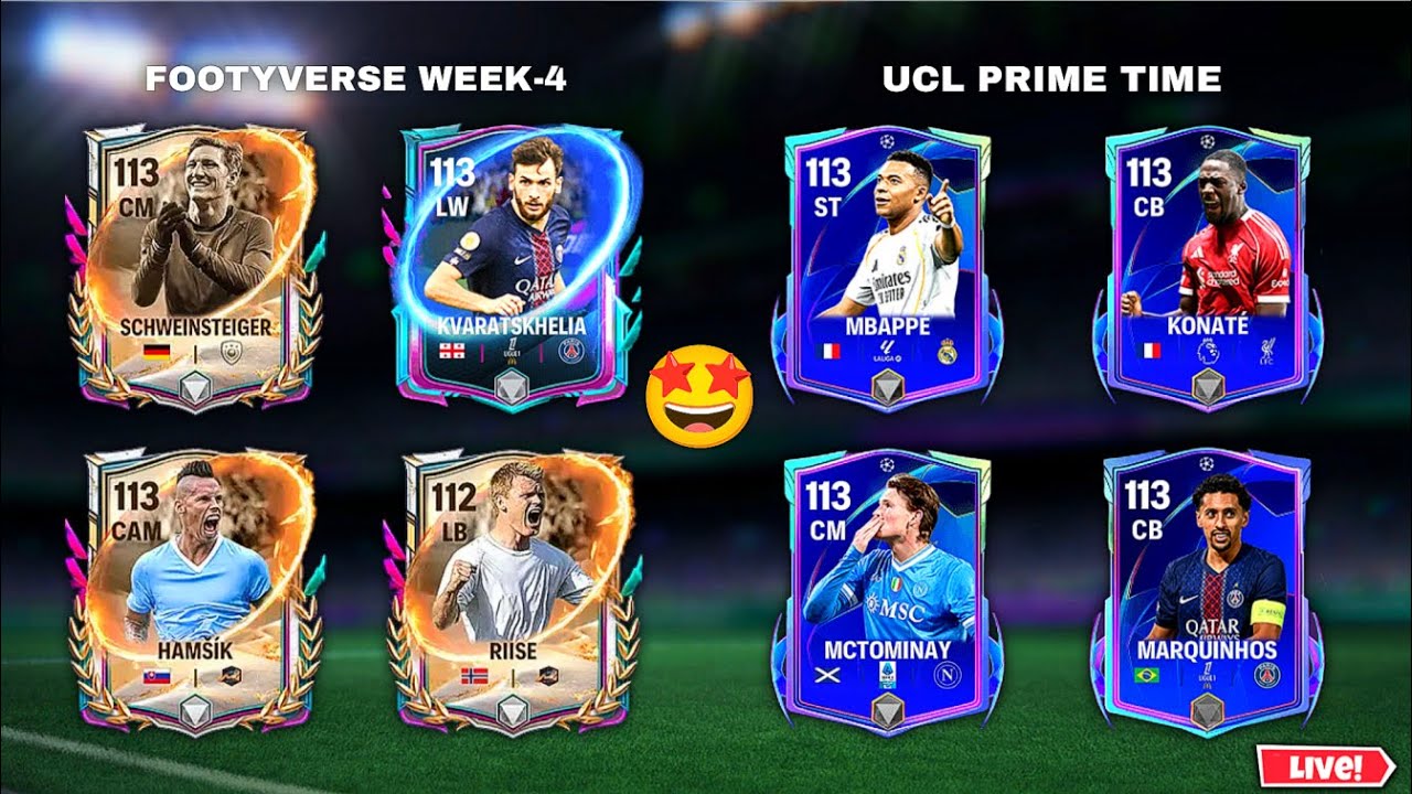 [ VERTICAL ] LET'S TRY FOOTYVERSE WEEK-4 AND UCL CARD 👀 D.R. ROAD TO 50 ...