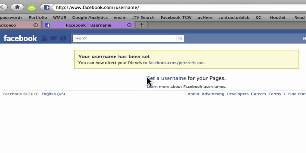 How to choose a Facebook fan page address - YouTube