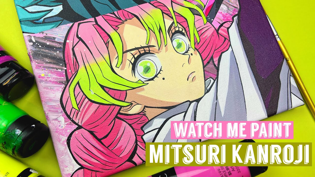 Painting Hashira Mitsuri Kanroji From Demon Slayer | Using Acrylic ...
