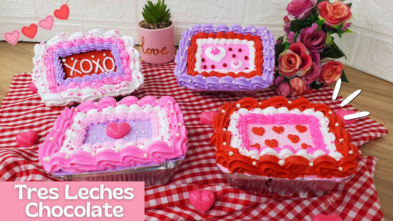Mini Pastelito de TRES LECHES de Chocolate para SAN VALENTIN 💕 | Repostería Con Luddys - YouTube