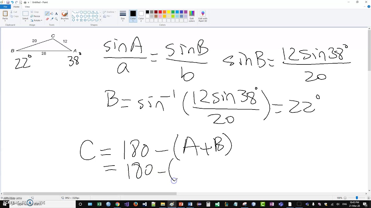 Pre-Calculus Lesson 4-7 The Law of Sines and the Law of Cosines Part 1 ...