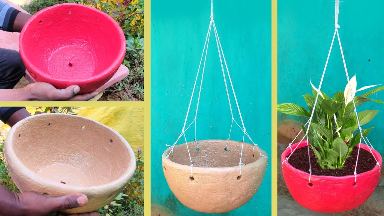 How to meke cement hanging gamla - YouTube