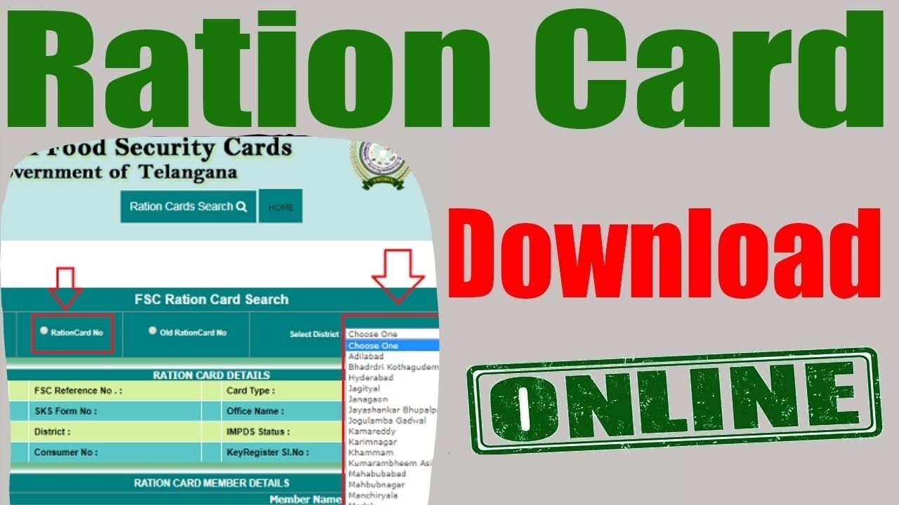 How to download Ration Card || TS FSC print #TSFSC #rationcard # ...