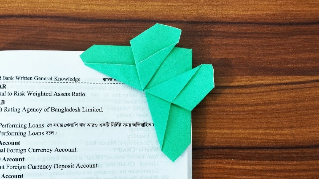 Origami Butterfly Bookmark easy tutorial - How to fold - YouTube